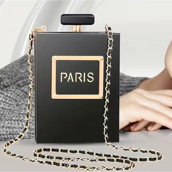 Bags | Perfume Bottle Purse Paris Hard Sided With Clasp Closure ...